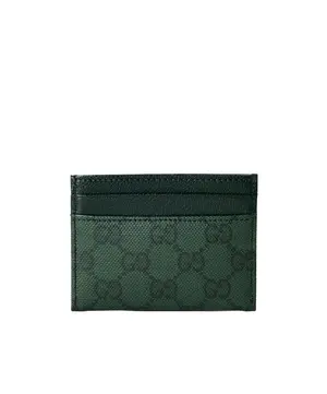 Gucci Coated Canvas Card Holder - Green