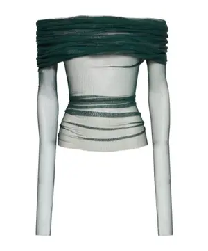 Christopher Esber Pleated Sheer Blouse