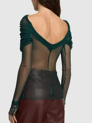 Christopher Esber Pleated Sheer Blouse