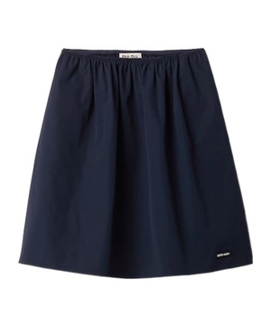 Miu Miu Trumpet Skirt With Jacquard Logo