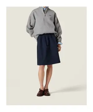Miu Miu Trumpet Skirt With Jacquard Logo