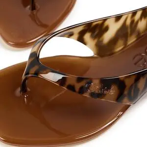 Chloé Leopard Print Jelly Sandals - Brown