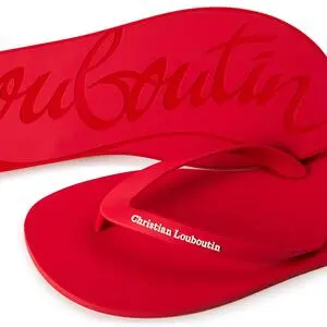 CHRISTIAN LOUBOUTIN Solid Color Flip Flops - Red