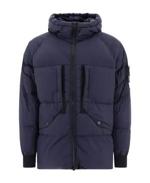 Stone Island Zip-up Puffer Jacket With Hood