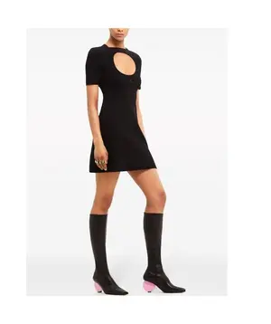 COURREGES Hollowed-out Knitted Mini Dress