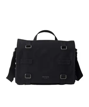 Prada Canvas Shoulder Bag - Black