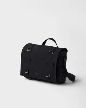 Prada Canvas Shoulder Bag - Black