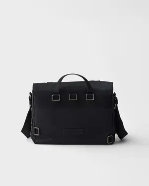 Prada Canvas Shoulder Bag - Black