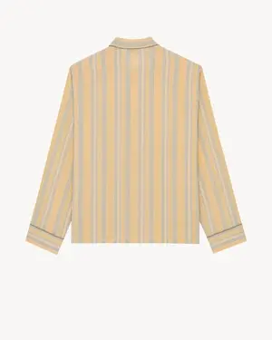 Saint Laurent Striped Cotton And Silk Pajama Top