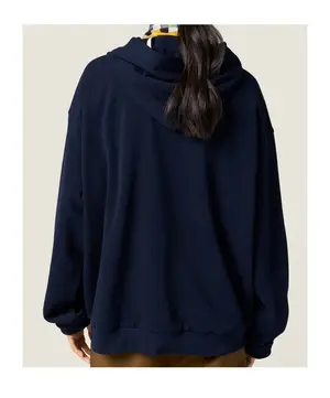 Miu Miu Piqué Cotton Hoodie - Blue