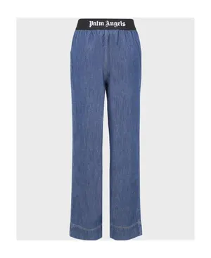 Palm Angels Mid-waisted Wide-leg Jeans