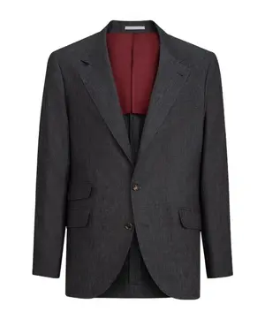 Brunello Cucinelli Délave Linen Blazer - Anthracite