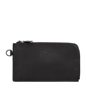 Longchamp Le Pliage Zippered Leather Wallet