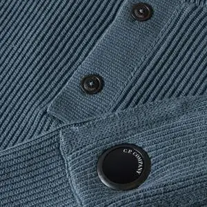 C.P. COMPANY Ribbed Crew Neck Knit With Button Detail