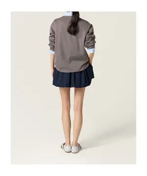 Miu Miu Flared Poplin Mini Skirt - Black