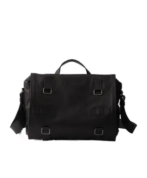Prada Leather Messenger Bag - Black