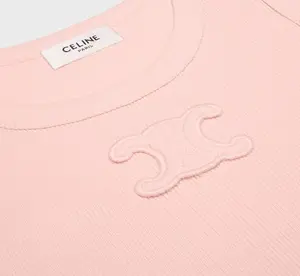 Celine Triomphe Tank Top In Ribbed Cotton