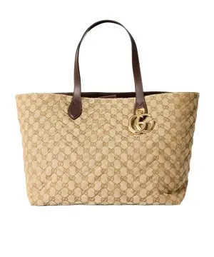 Gucci Monogrammed Canvas Tote Bag - No