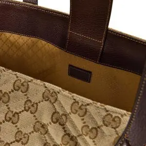Gucci Monogrammed Canvas Tote Bag