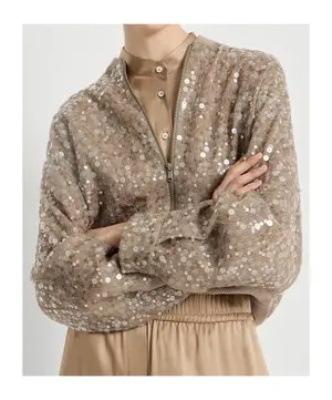 Brunello Cucinelli Sequin-embroidery Bomber Jacket