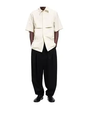 Bottega Veneta Macro Intreccio Cotton Shirt - Parchment