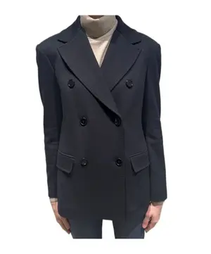 Max Mara Lapel Long-sleeved Suit Jacket - Black