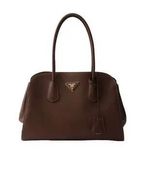 Prada Medium Leather Tote Bag - Black