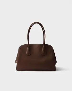 Prada Medium Leather Tote Bag - Black