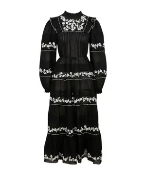 Farm Rio Long Sleeve Dress - Black
