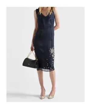 Prada Embroidered Silk Organza Dress