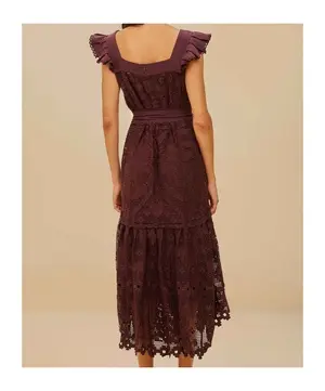 Farm Rio Pineapple Lace Midi Dress
