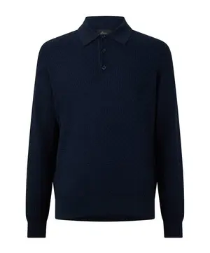 Brioni Knit Long-sleeve Polo Sweater - Black