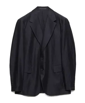 Prada Single-breasted Cotton And Silk Jacket - Blue