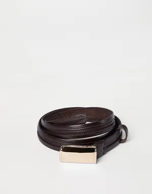 Brunello Cucinelli Calf Leather Belt With Box Clasp