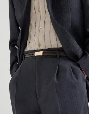 Brunello Cucinelli Calf Leather Belt With Box Clasp