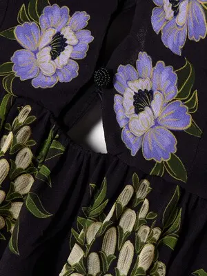 Farm Rio Floral-print Tiered Ruffled Dress
