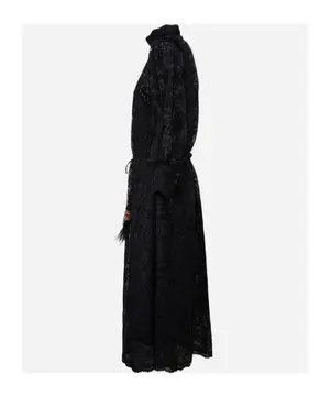 Farm Rio Lace High Neck Maxi Dress With Long Sleeves