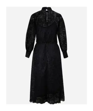 Farm Rio Lace High Neck Maxi Dress With Long Sleeves