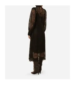 Farm Rio Lace High Neck Maxi Dress With Long Sleeves