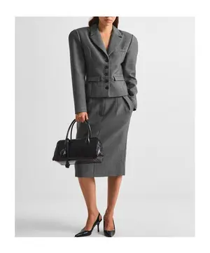 Magda Butrym Fine Check High-waisted Pencil Skirt