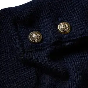 Dolce & Gabbana Striped Knit Jumper With Button Detail - Black