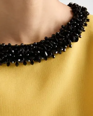 Prada Sleeveless Embroidered Gazar Dress