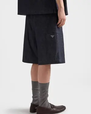 Prada Raw Denim Bermuda Shorts