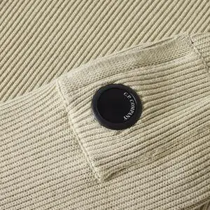 C.P. COMPANY Solid Ribbed Crew Neck Knit Sweater