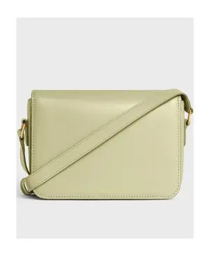 Celine Teen Triomphe Bag In Shiny Calfskin - Green