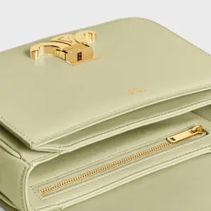 Celine Teen Triomphe Bag In Shiny Calfskin - Green