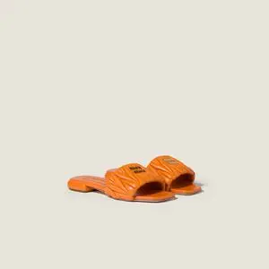Miu Miu Matelassé Nappa Leather Slides