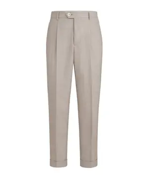 Brunello Cucinelli Virgin Wool Fresco Trousers With Pleat