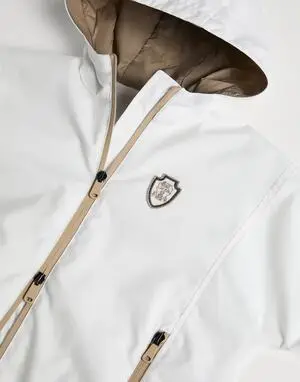 Brunello Cucinelli Crest Logo Embroidered Zip-up Hooded Jacket