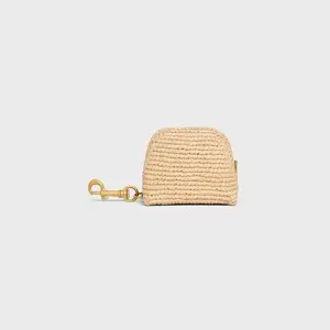 Celine Micro Triomphe Charm In Raffia